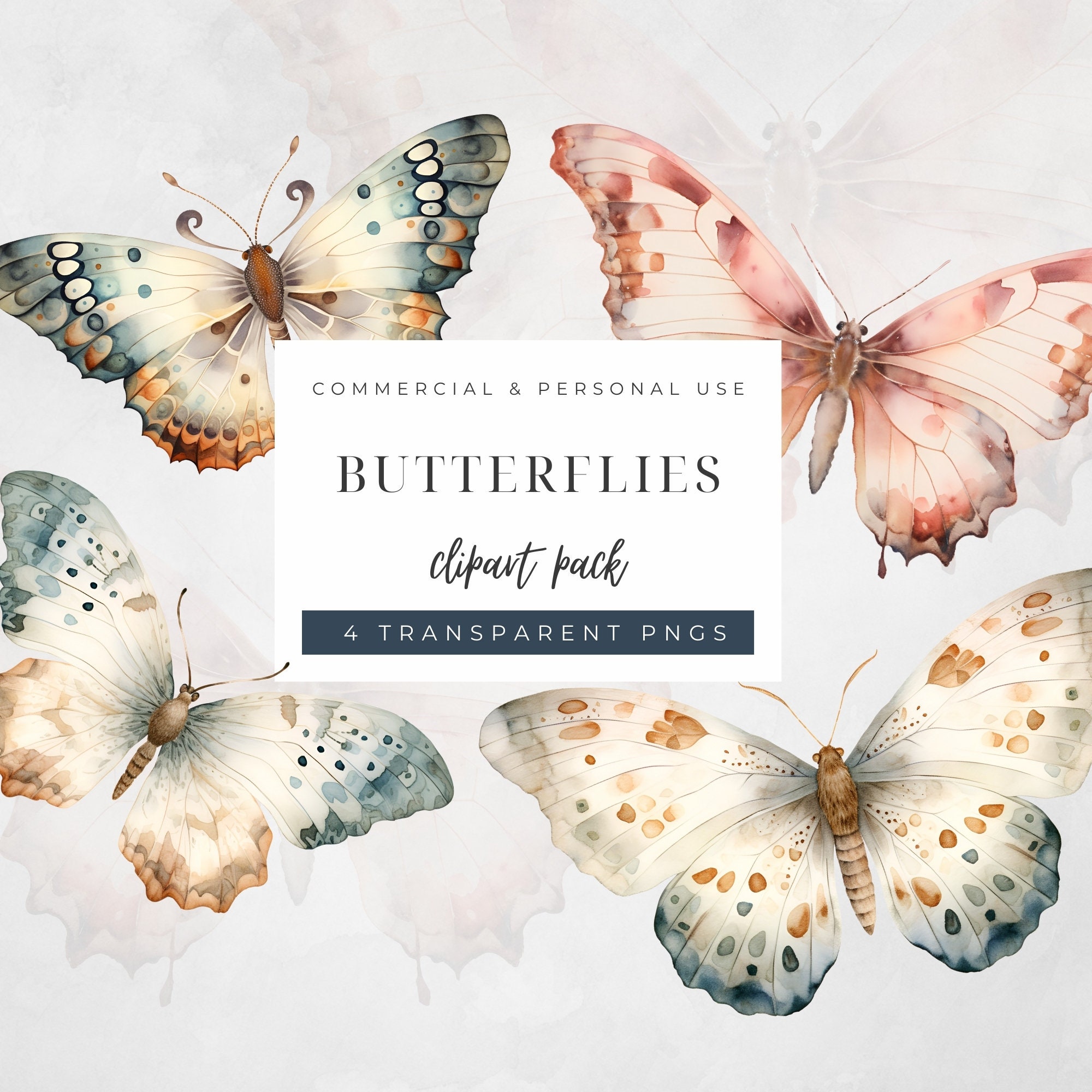 Watercolor Butterflies Clipart, Butterfly Clipart, Watercolor Clipart ...