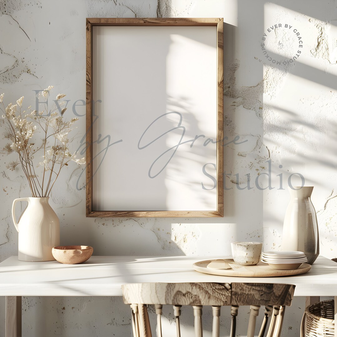 Vertical Frame Mockup, Wall Art Frame Mockup Interior, Dining Room ...