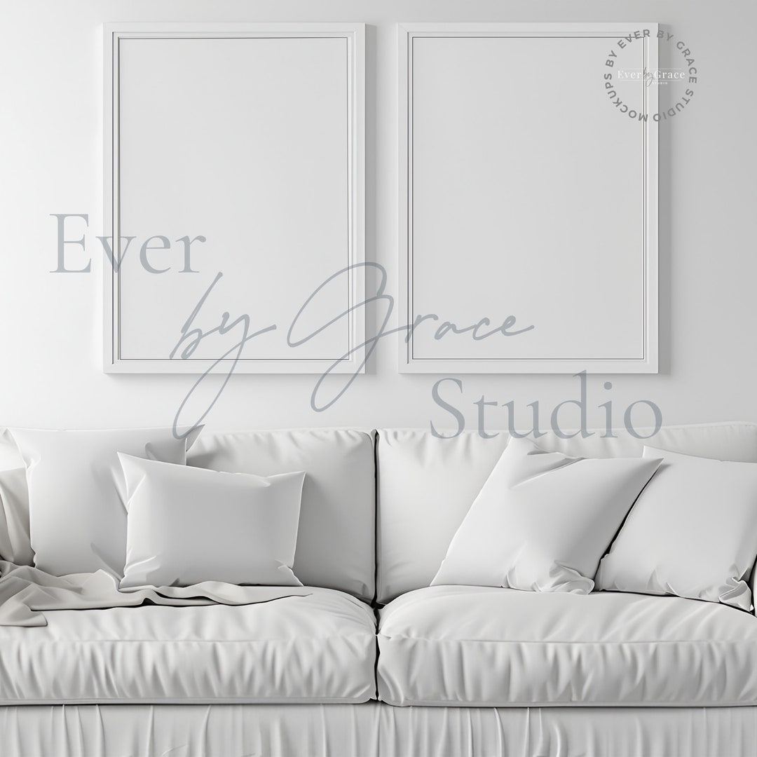 Two Frame Mockup, Vertical Frame Mockup Photoshop, A1 Frame Mockup ...