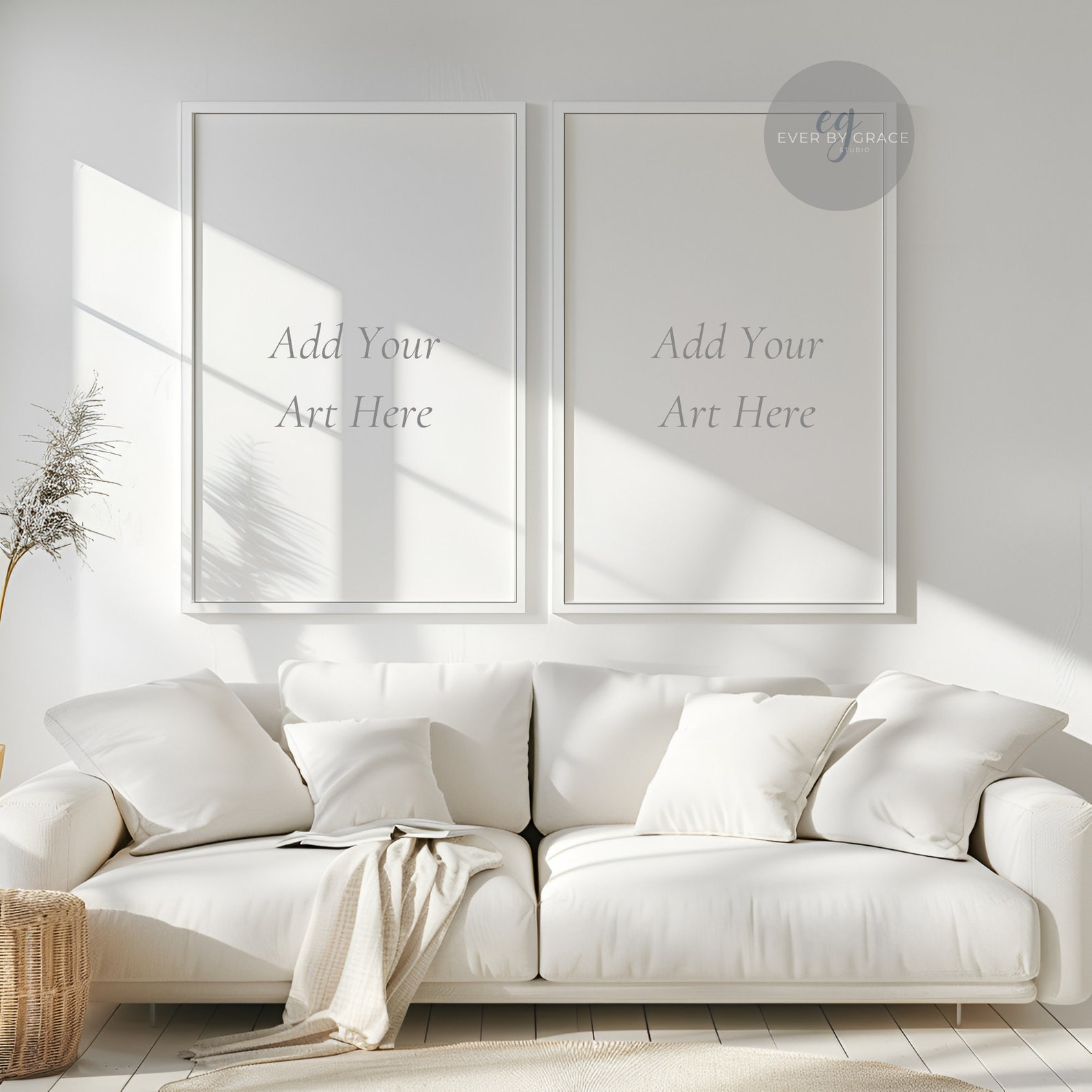 Two Frame Mockup, Vertical Frame Mockup Photoshop, A1 Frame Mockup ...