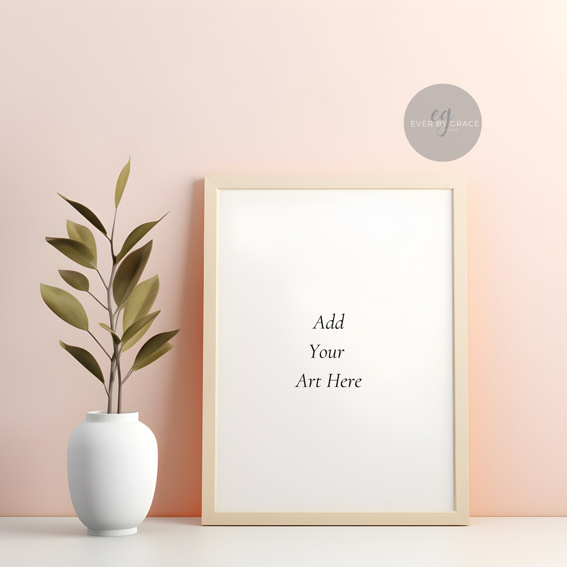 Vertical Frame Mockup, Pink Background Art Frame Mockup, Interior Frame ...