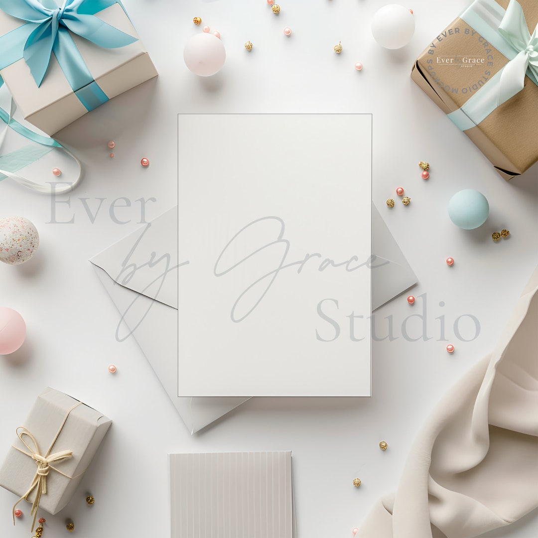 Birthday Invitation Mockup, 5x7 Card Mockup, Party Invitation Mockup ...