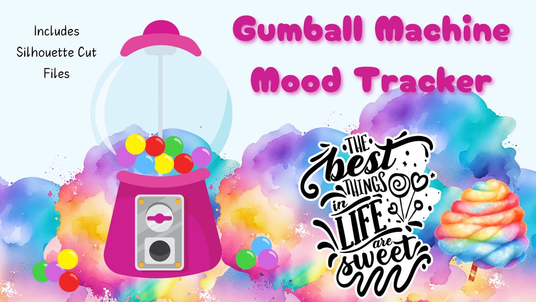 Cute, Fun Gumball Machine Mood Tracker Printable Stickers for Bullet ...