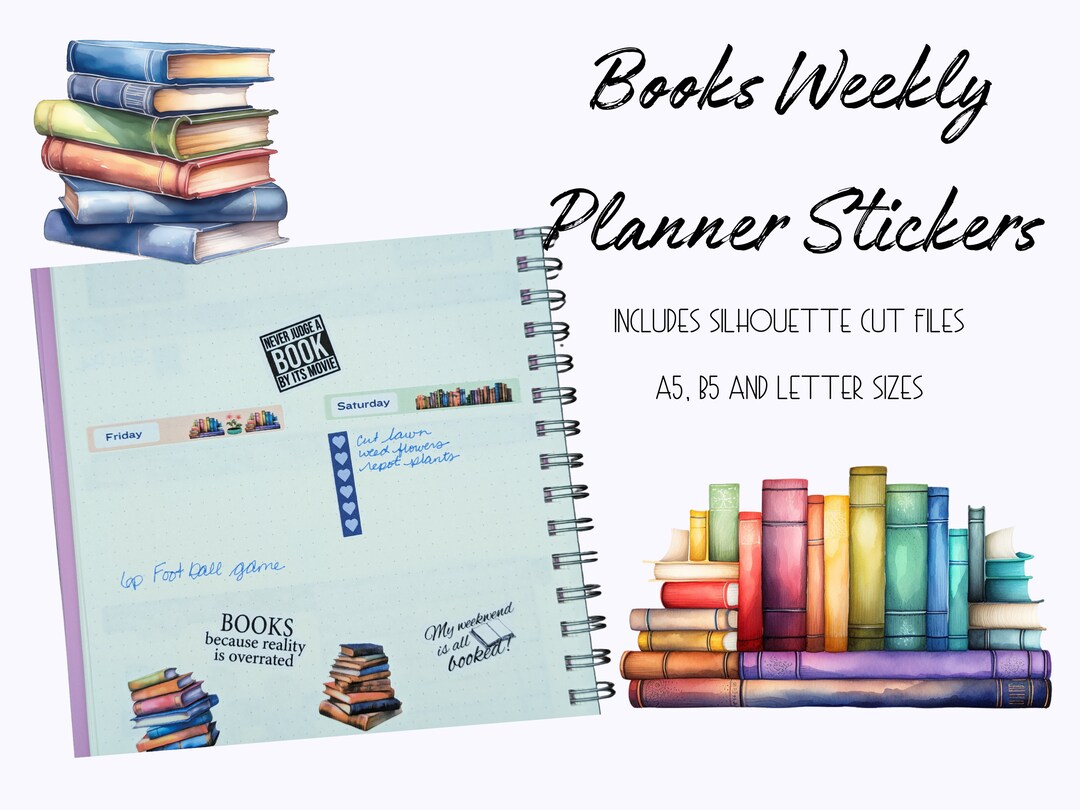 Printable Weekly Books Bullet Journal Stickers for Bullet Journals and ...