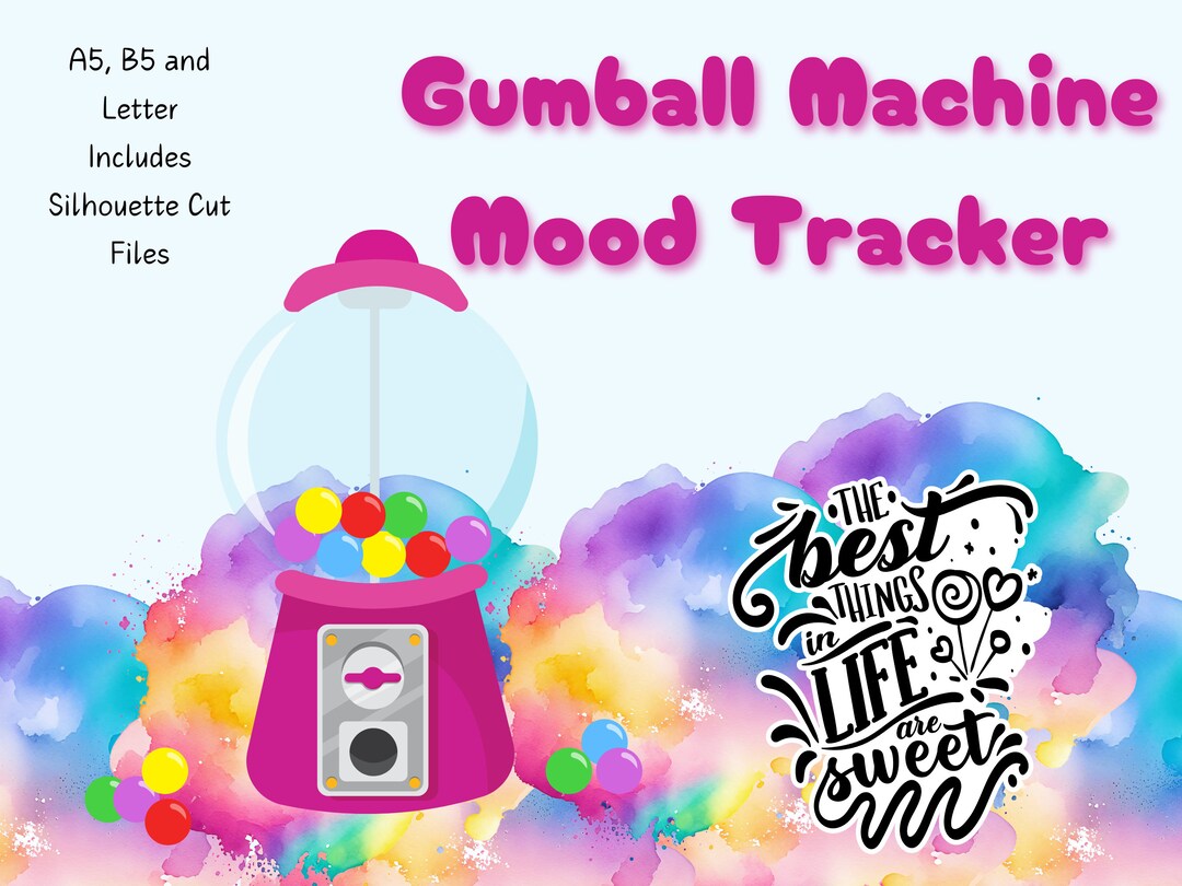 Cute, Fun Gumball Machine Mood Tracker Printable Stickers for Bullet ...