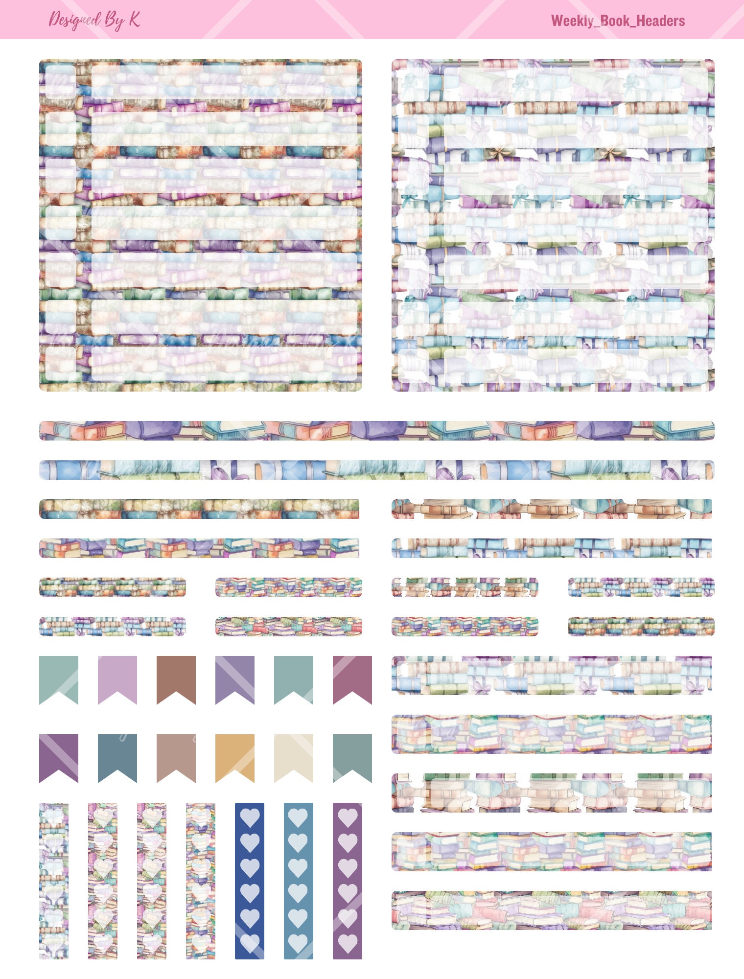 Printable Weekly Books Bullet Journal Stickers for Bullet Journals and ...