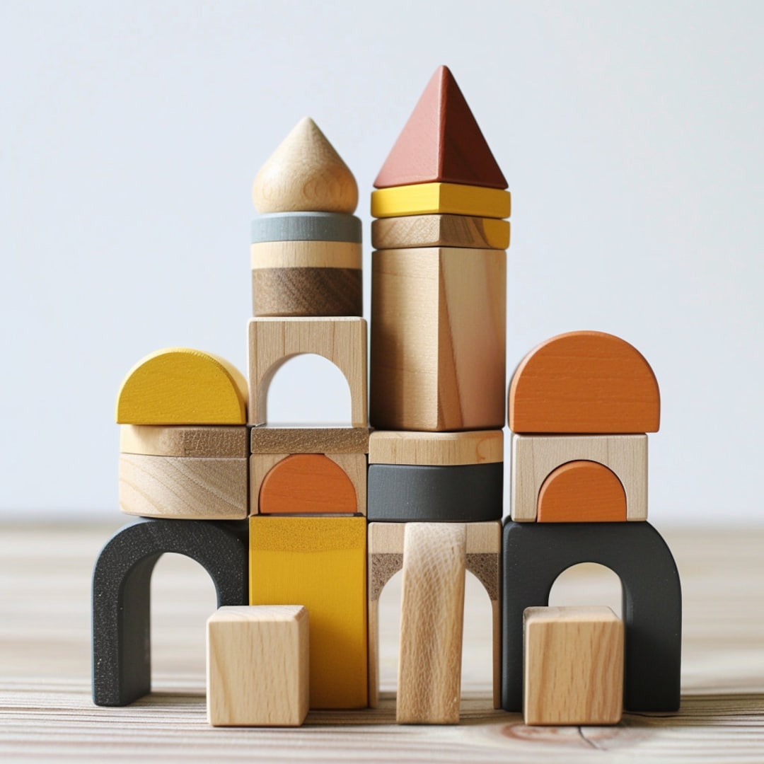 80s Inspired Handcrafted Wooden Building Sets - Etsy
