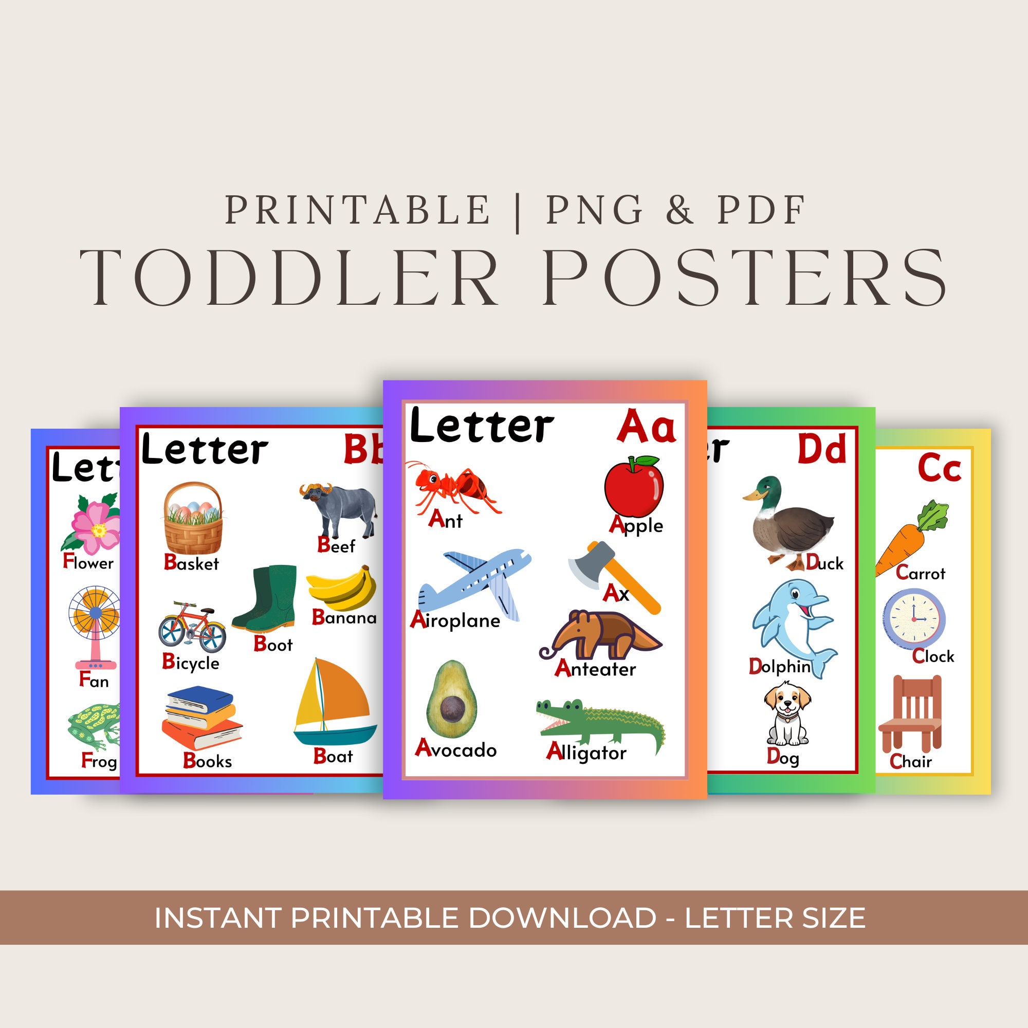Alphabet Book Printable, Printable Educational Posters, Educational ...