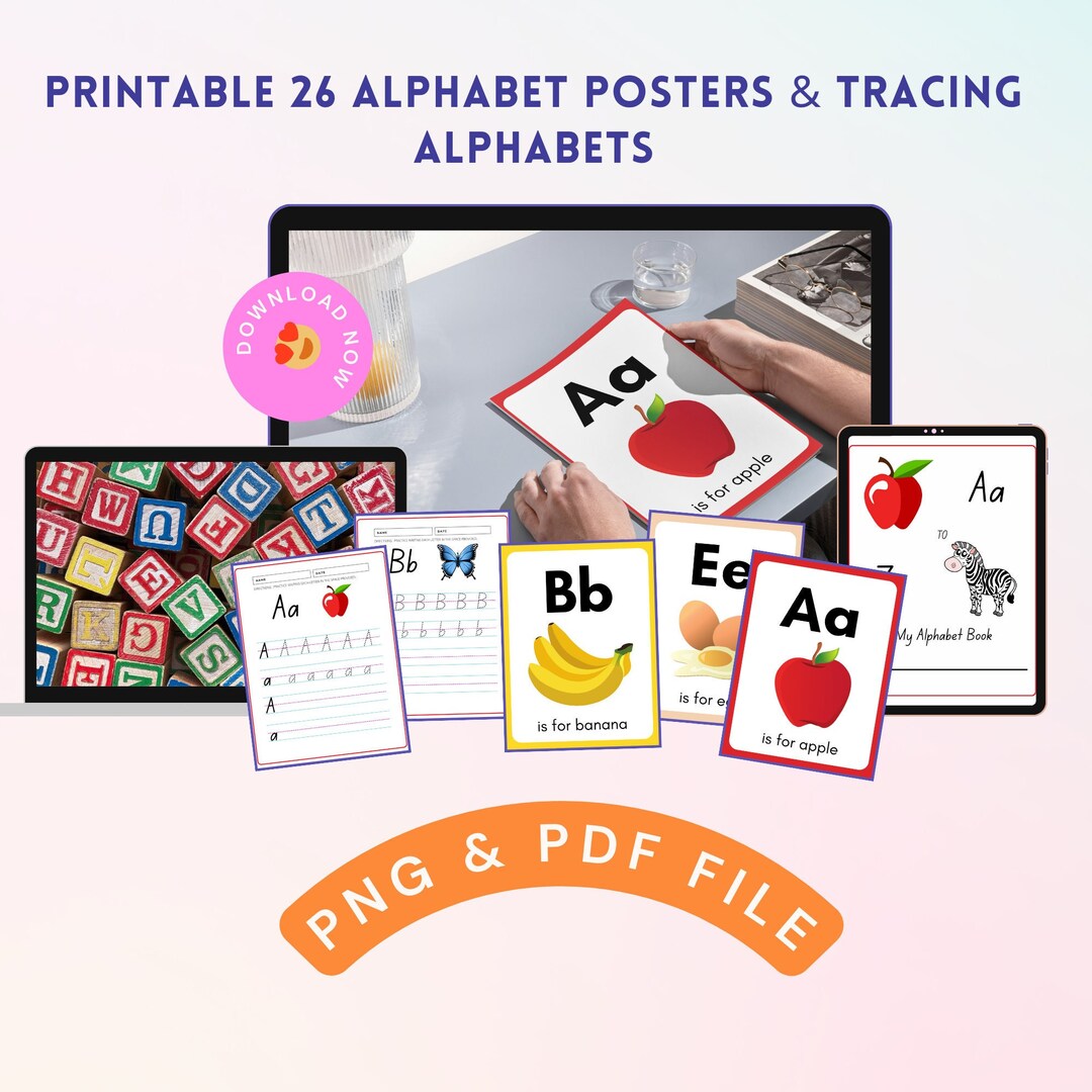 Tarjetas flash del alfabeto imprimibles para niños Tarjetas didácticas ...