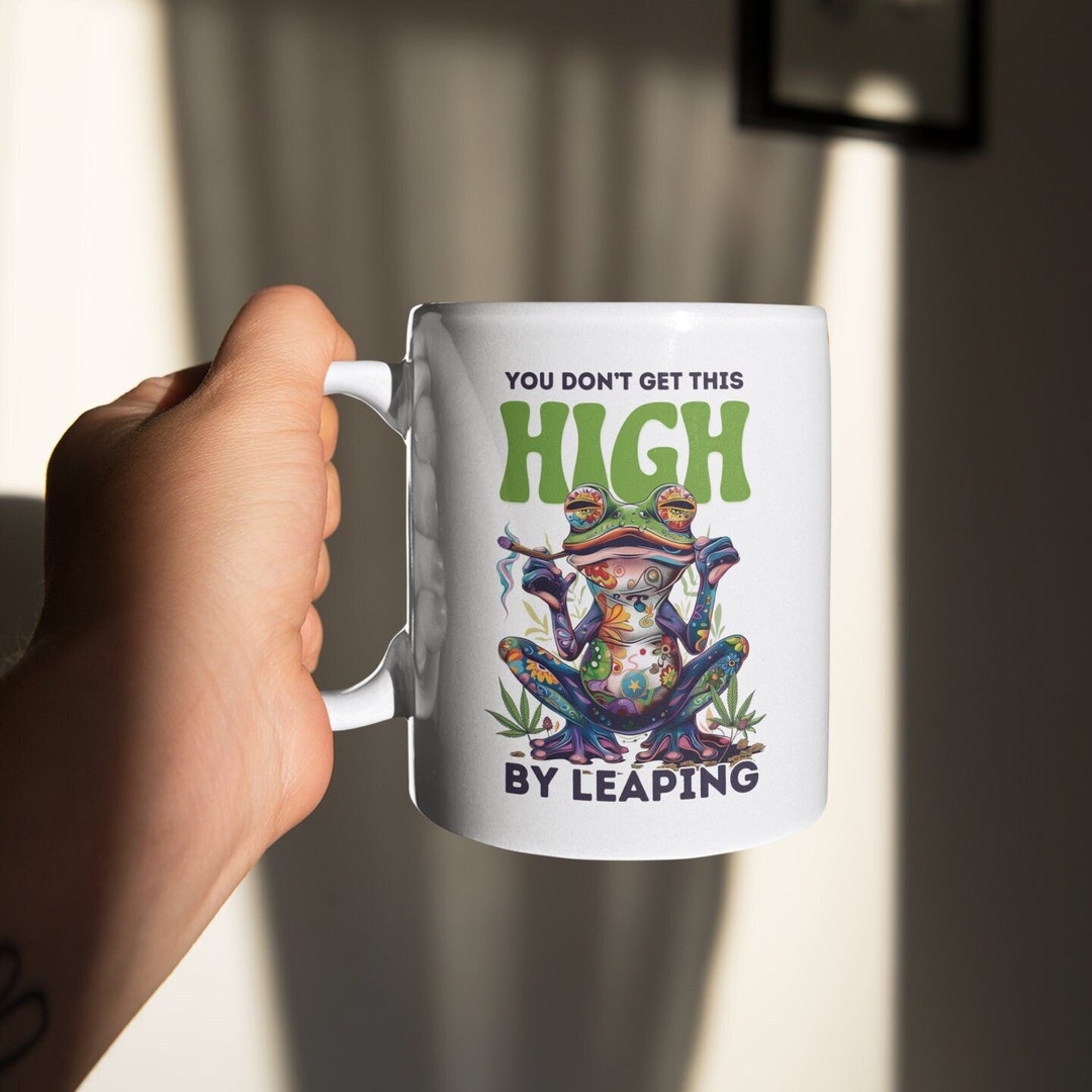 Stoner Frog Mug, Gift for 420, Frog Lover Coffee Mug, Cannabis Smoker ...