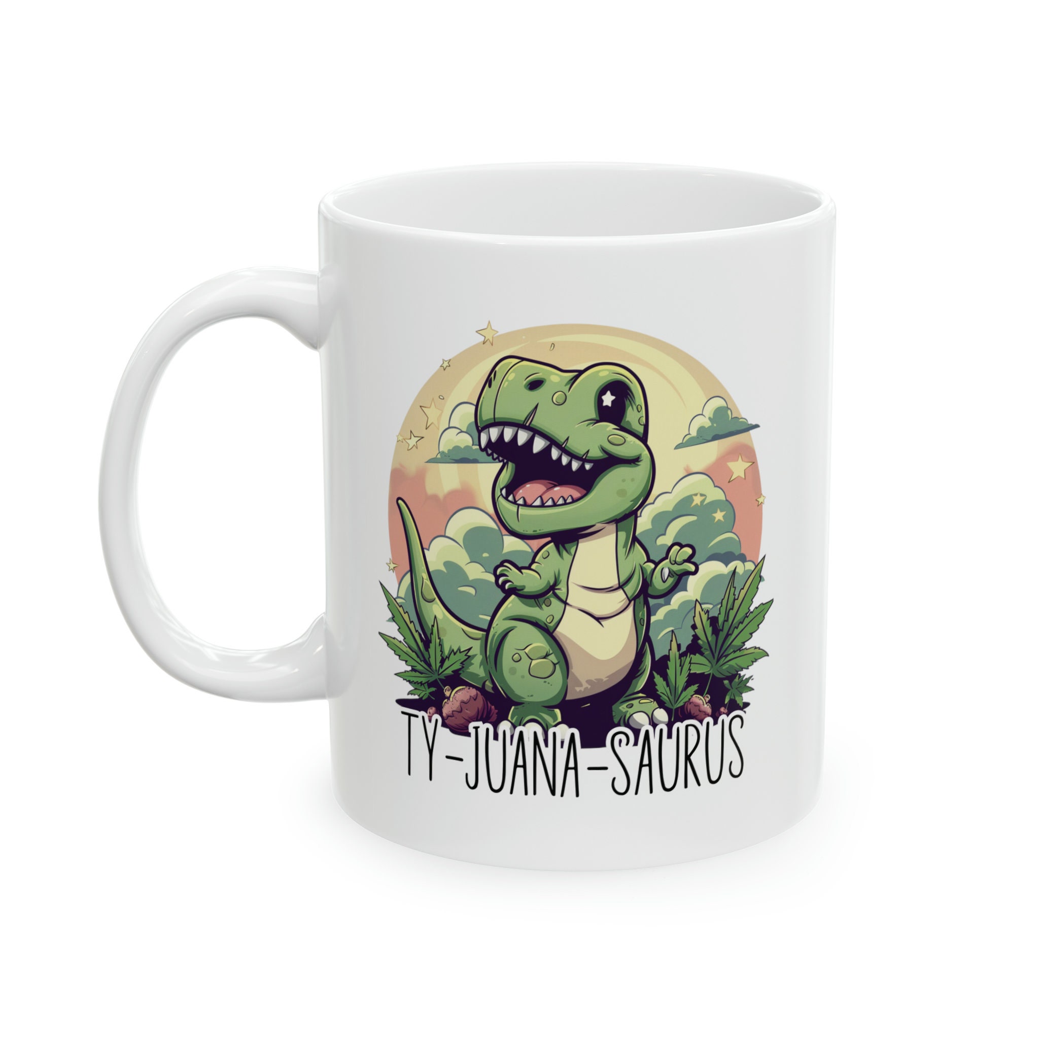 Cute Dinosaur Mug, Kawaii T Rex Coffee Mug, 420 Gift for Stoner, Kawaii ...