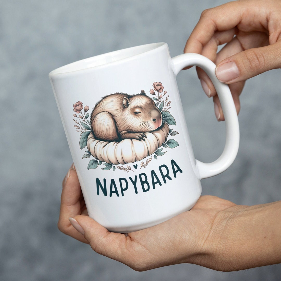 Sleeping Capybara Mug, Cute Mug for Capybara Lovers, Capy Mug, Nap ...