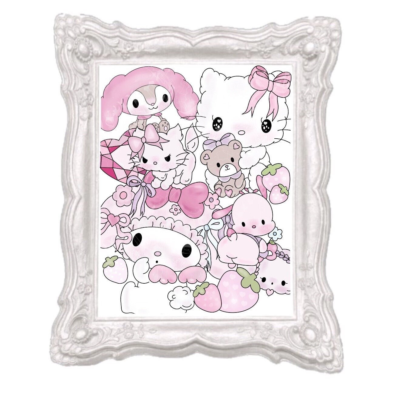 Art Print- Sanrio Characters 8x10 Japanese Super Cute Kawaii My Melody ...