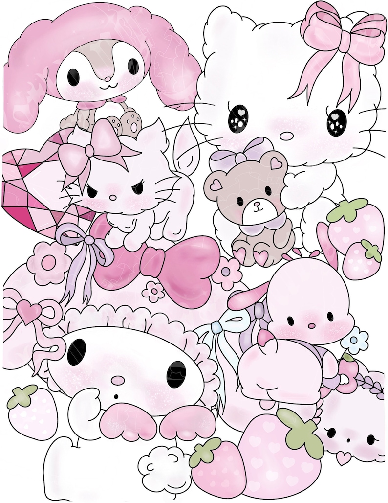 Art Print- Sanrio Characters 8x10 Japanese Super Cute Kawaii My Melody ...