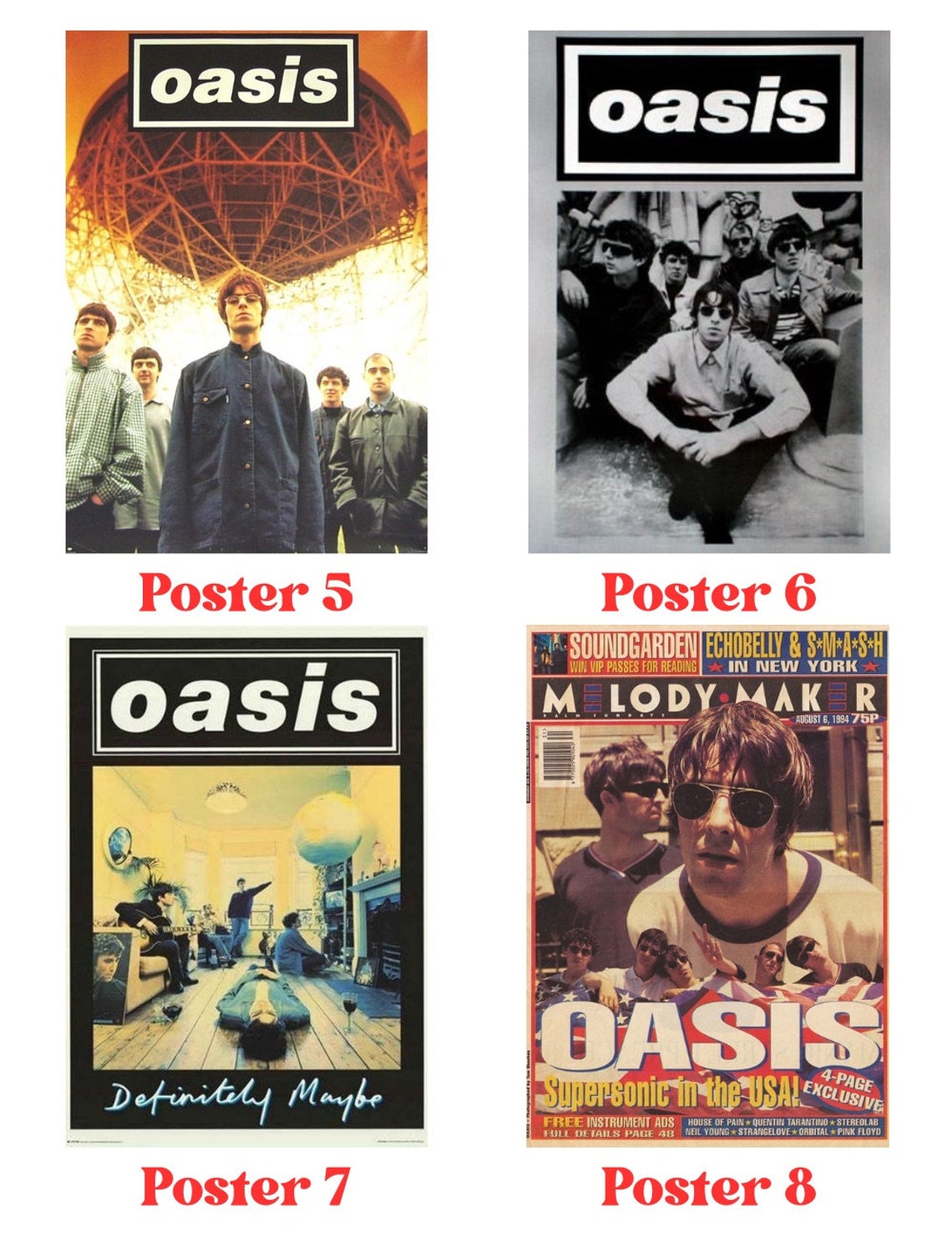 Oasis Poster, Britpop Poster, Vintage Poster, Aesthetic Poster, Gift ...