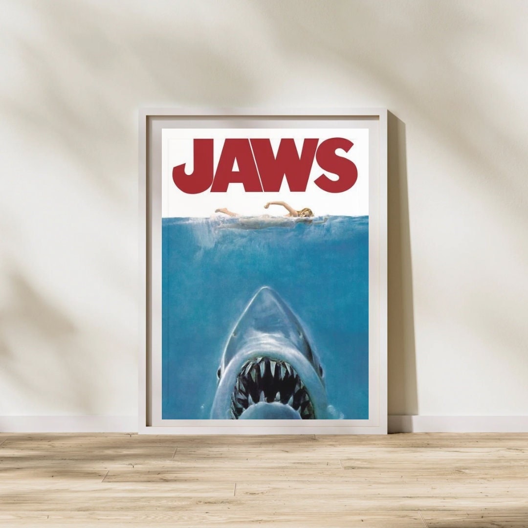Jaws Poster, Movie Poster, Vintage Poster, Iconic Movie Poster, Gift ...