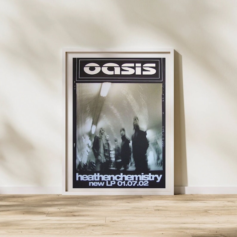 Oasis Poster, Britpop Poster, Vintage Poster, Aesthetic Poster, Gift ...