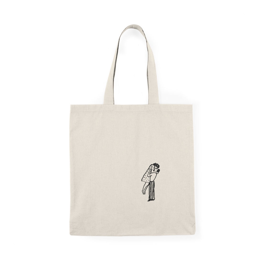 Natural Tote Bag Pick up Kiss - Etsy