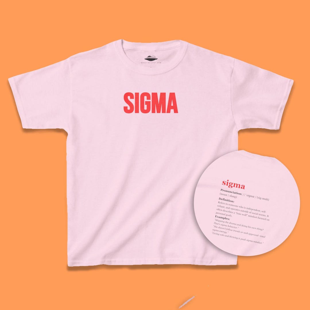 Sigma Kids T-shirt | Gen Z Word Dictionary Style | Fun Educational Tee ...