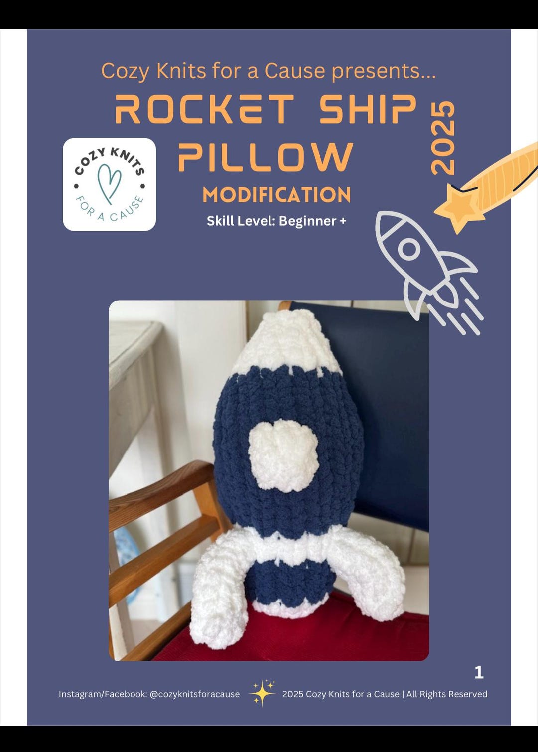 Rocket Ship Pillow / Large Rocket Ship Stuffie / Chunky Knit Rocket ...