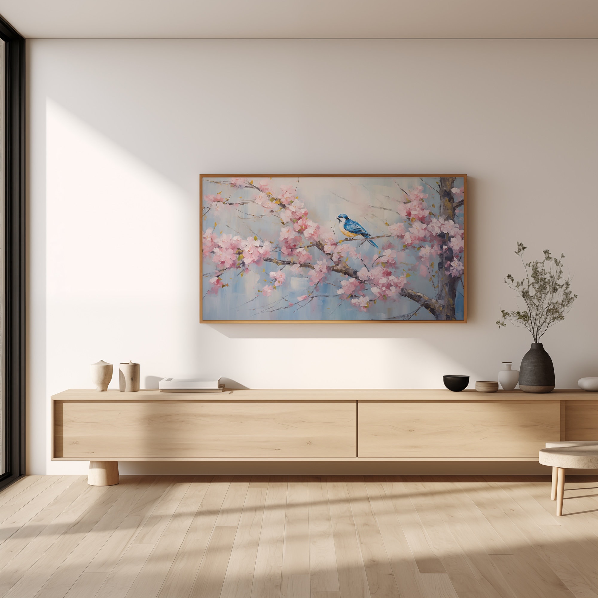 Easter Bird Samsung Frame TV Art, Easter Decor, Spring Tree Art, Bird ...