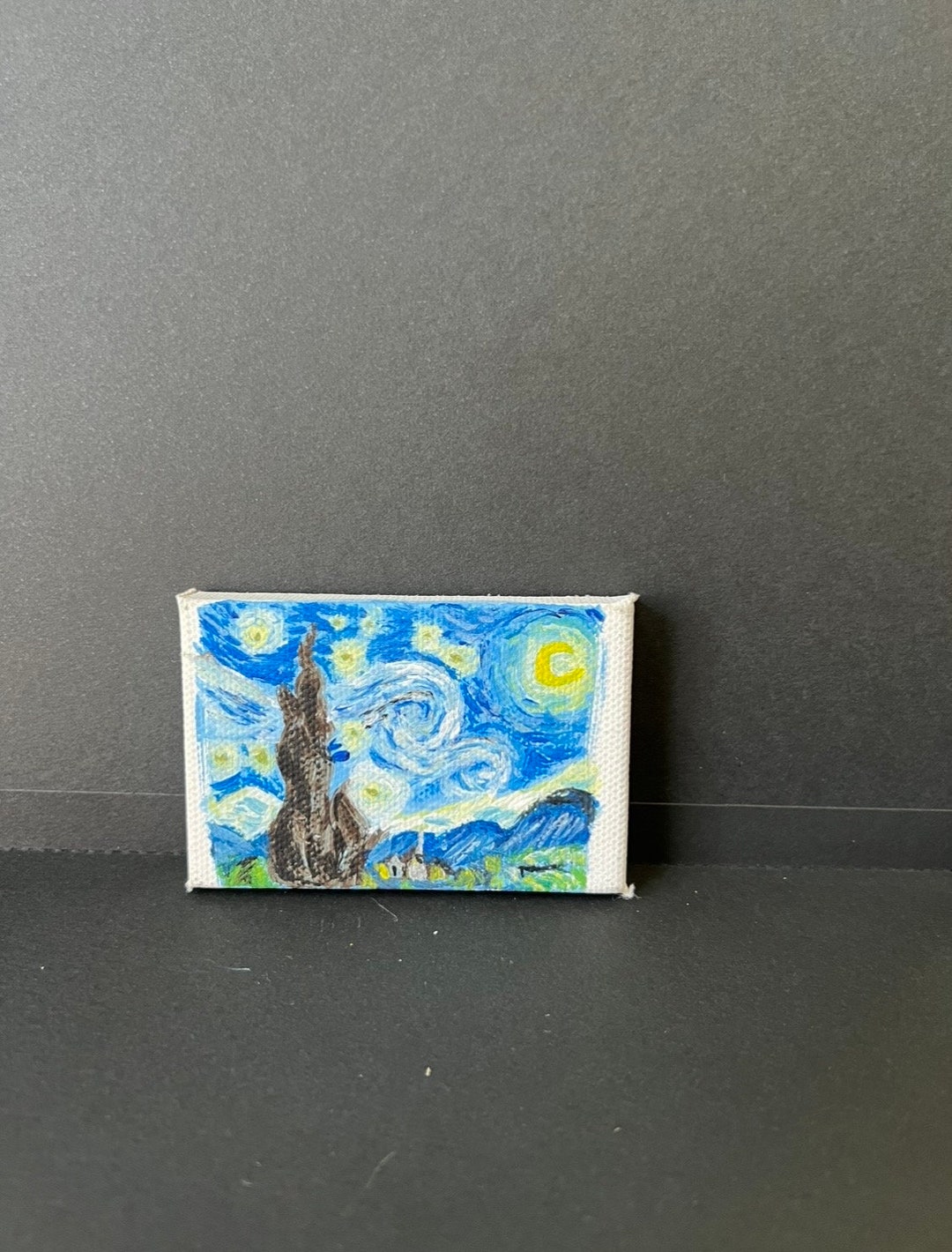 Starry Night Mini Acrylic Painting - Etsy