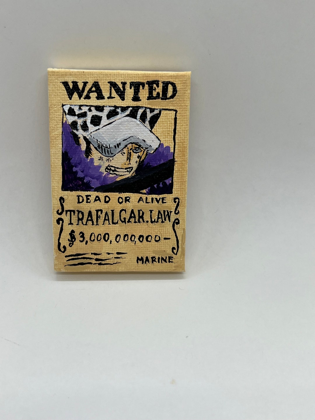 Trafalgar Law Wanted Poster Mini Acrylic Painting - Etsy