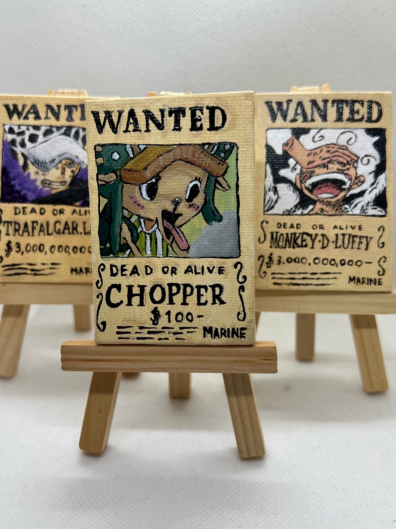 Chopper Wanted Poster Mini Acrylic Painting - Etsy