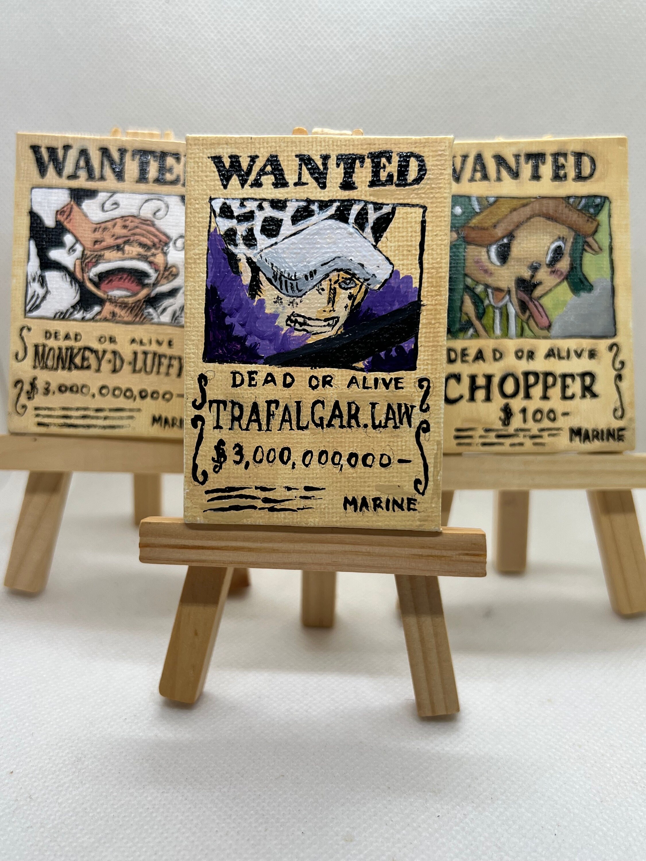Trafalgar Law Wanted Poster Mini Acrylic Painting - Etsy