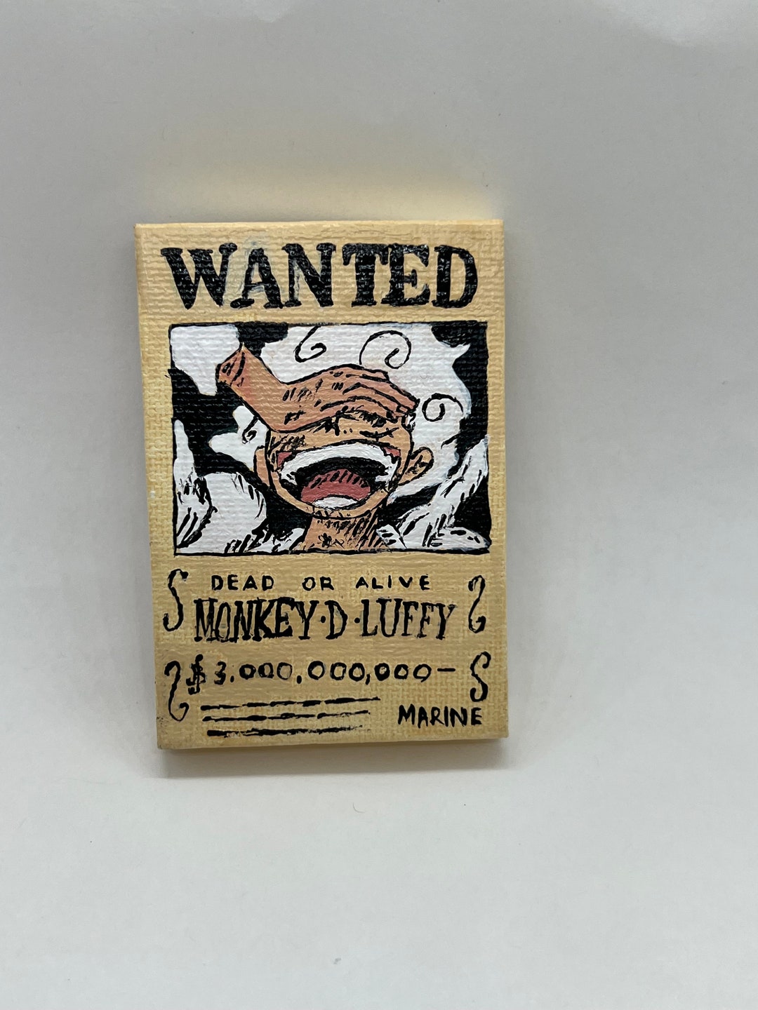 Monkey D Luffy Wanted Poster Mini Acrylic Painting - Etsy