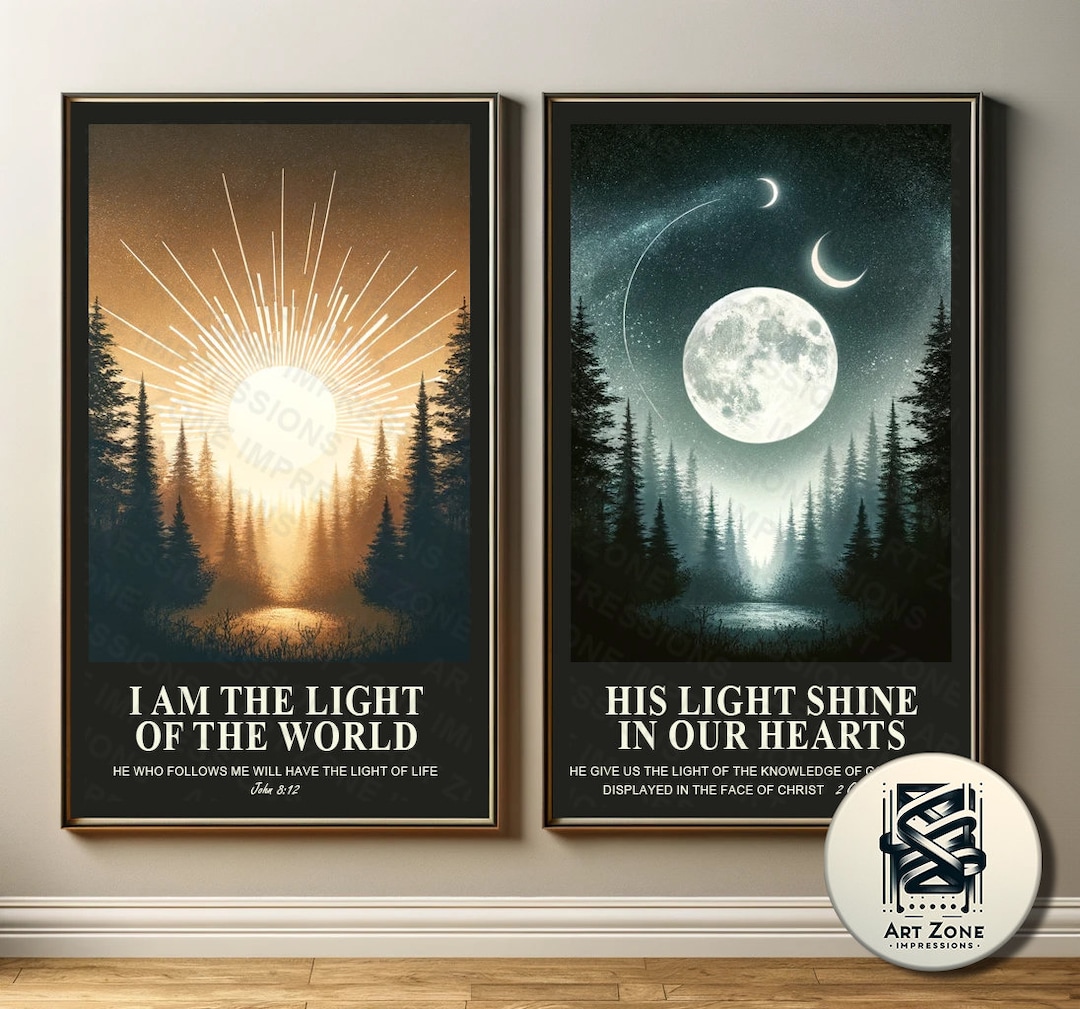 Spiritual Home Decor Digital Download Art Prints: 'I Am the Light of ...