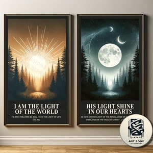 Spiritual Home Decor Digital Download Art Prints: 'I Am the Light of ...