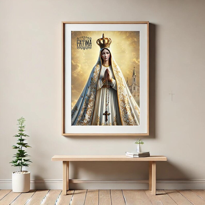 Our Lady of Fatima Digital Art High-res Catholic Print for Home, Church ...
