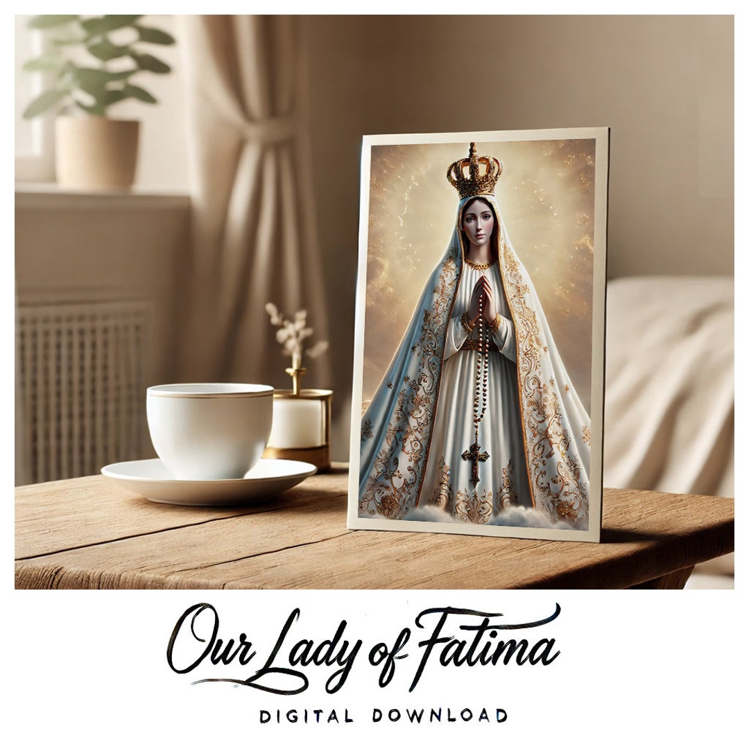 Our Lady of Fatima Digital Art High-res Catholic Print for Home, Church ...