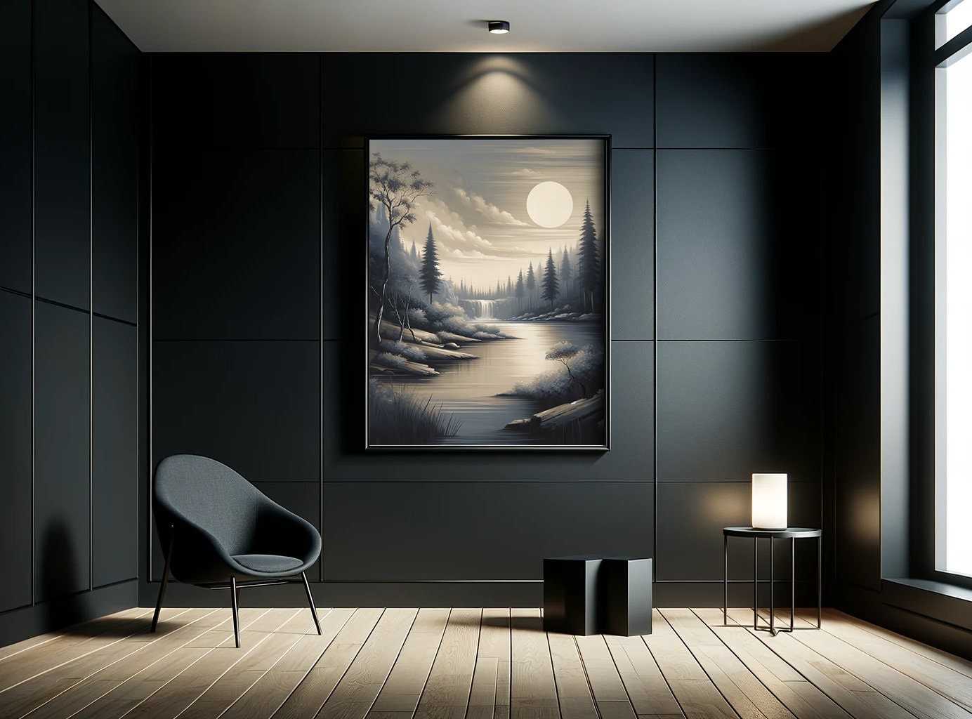 Summer Forest Paint Digital Download - Waterfall Monochromatic Color ...