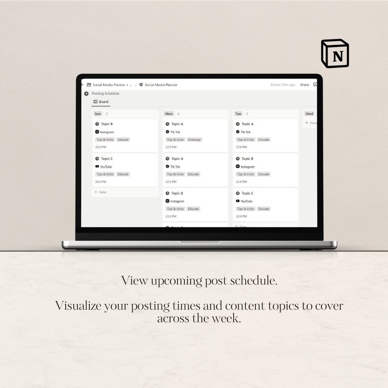 Notion Template Social Media Planner Social Media Dashboard Digital ...