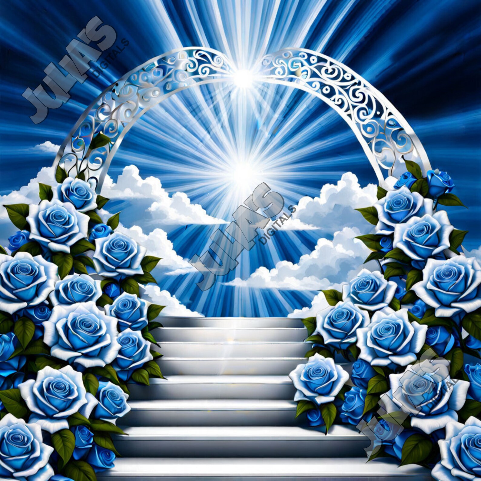 Heavenly Ascent PNG: Celestial Gateway Digital Art (digital Download ...