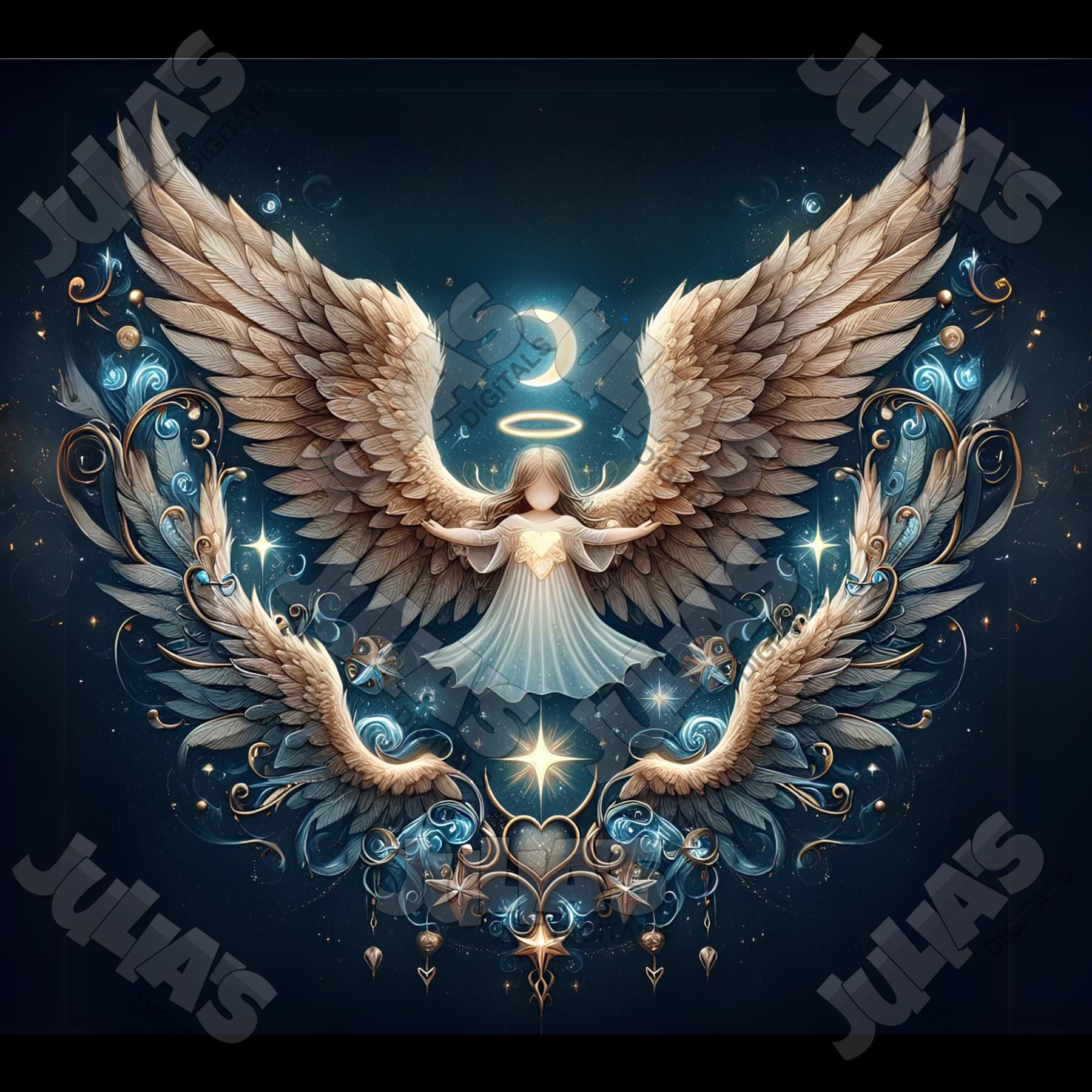 Angel Wings Roses Wreath PNG: Memorial Banner Design (digital Download ...