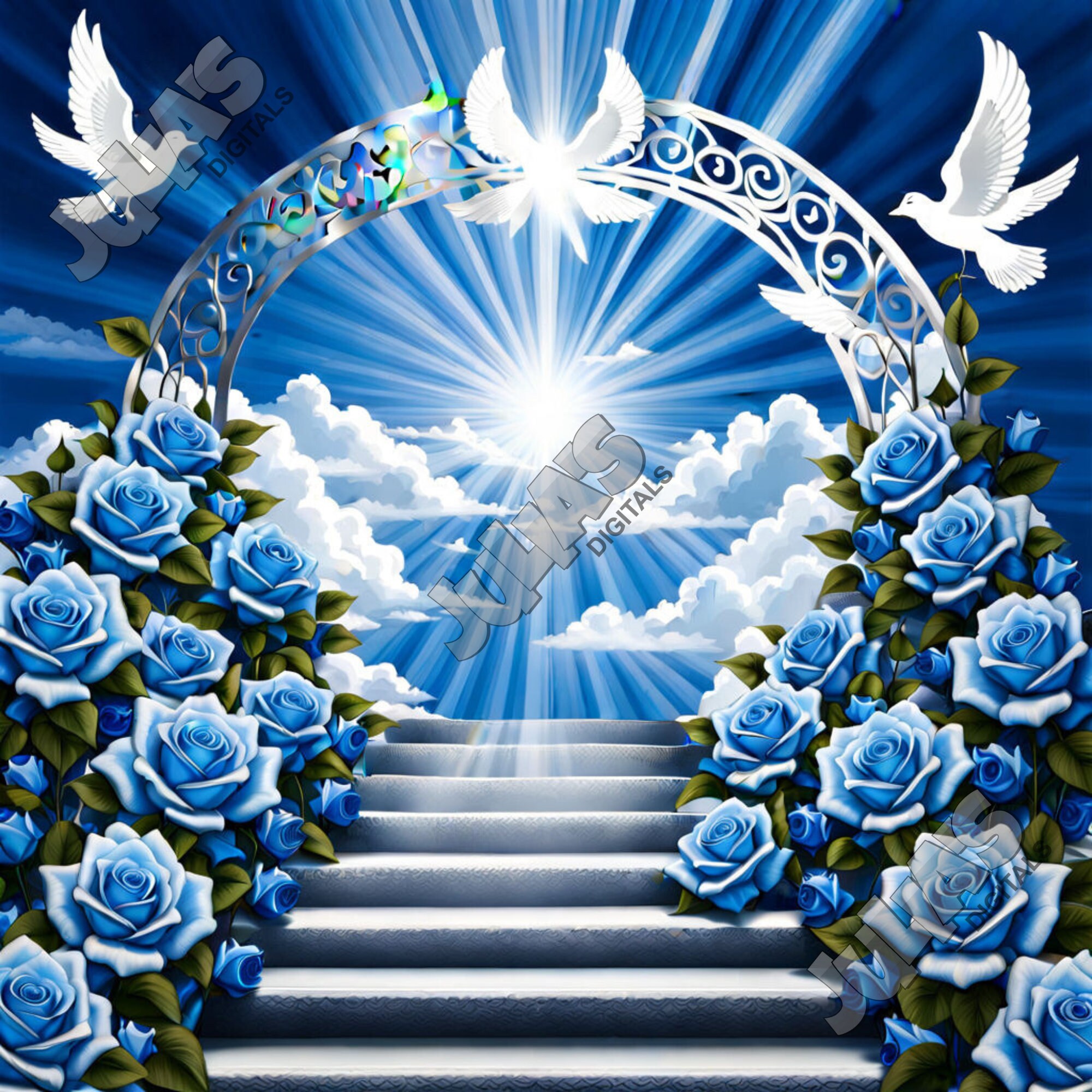 Heavenly Ascent PNG: Celestial Gateway Digital Art (digital Download ...