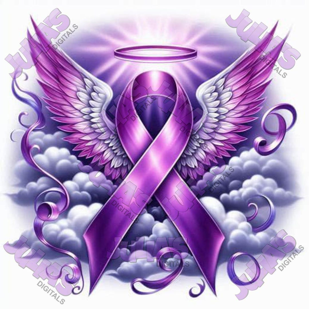 Purple Awareness Ribbon, Memorial, Wings, Purple Ribbon, Memorial ...