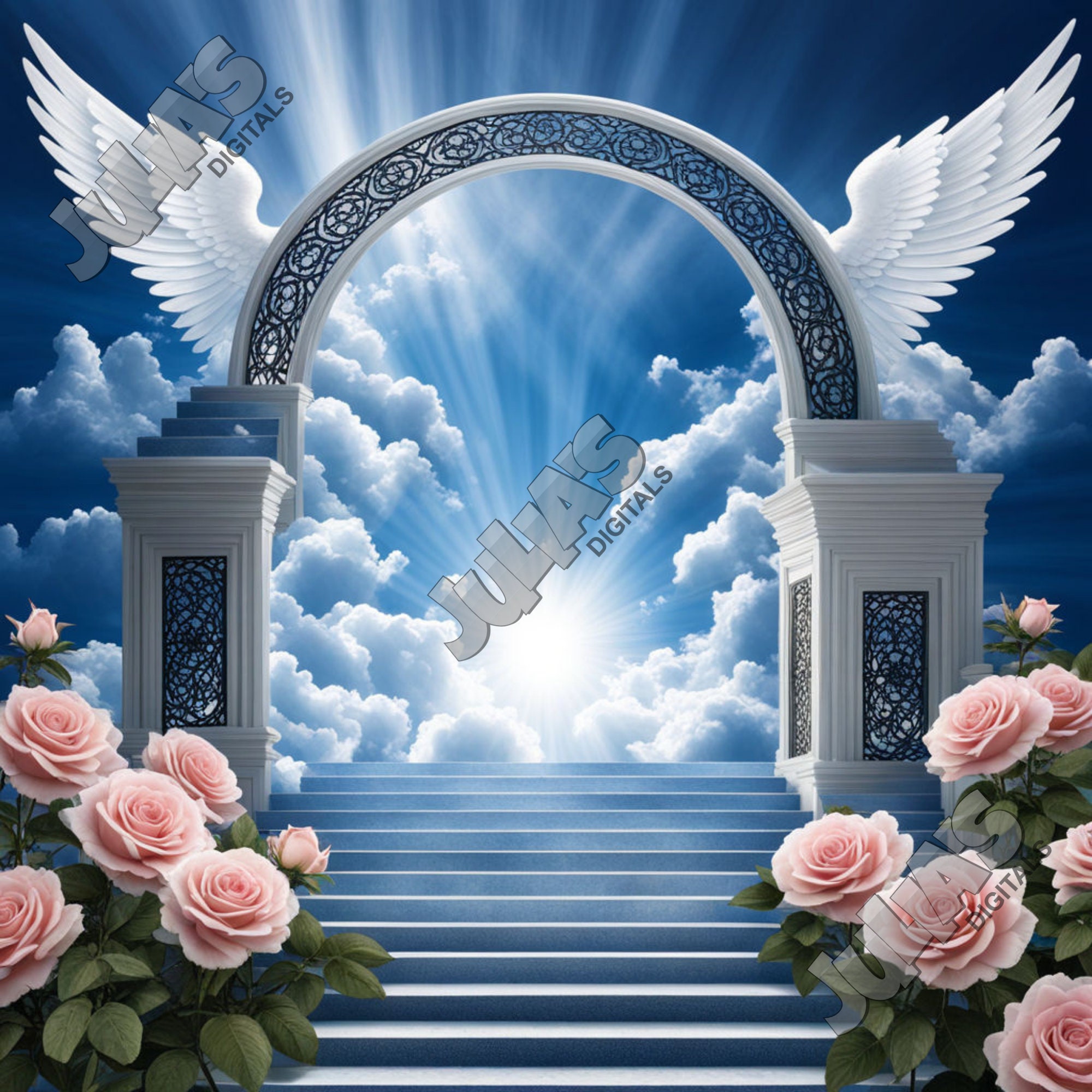 Heavenly Ascent PNG: Celestial Gateway Digital Art (digital Download ...