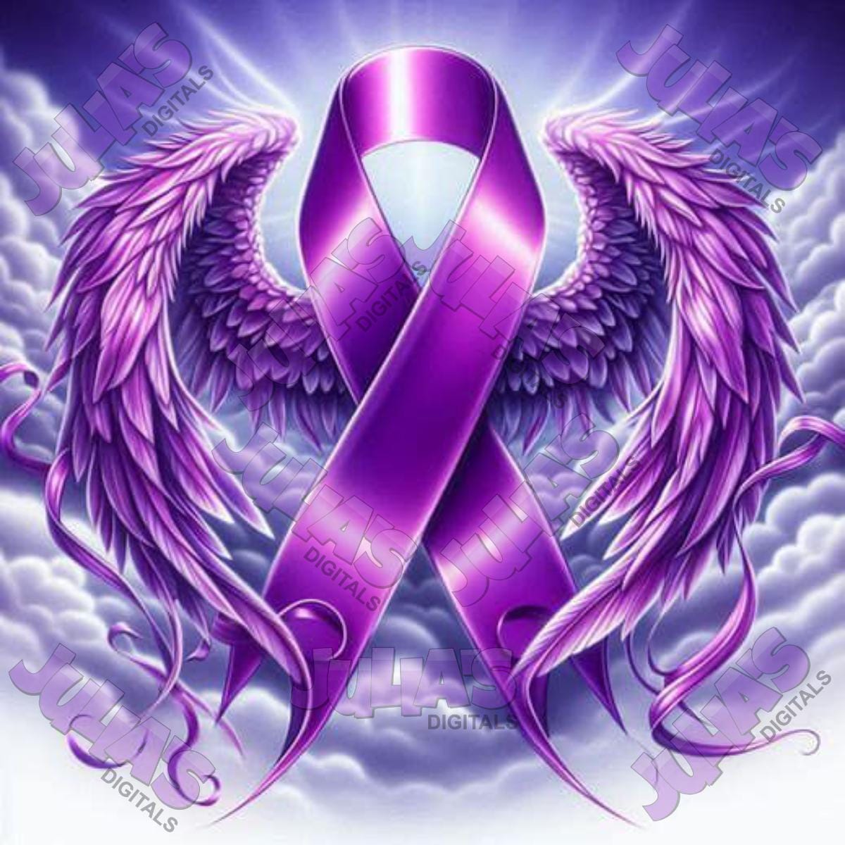 Purple Awareness Ribbon, Memorial, Wings, Purple Ribbon, Memorial ...