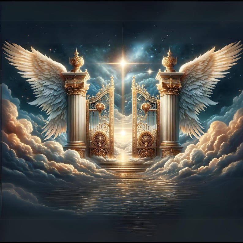Memorial, Blue, Gold, Background, Doves, Heaven, Wings, Golden Gate ...
