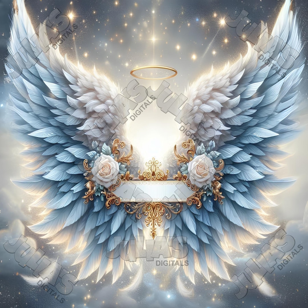 Memorial PNG, Angel Wings, Blue, Pink, Brown, Roses, Transparent ...