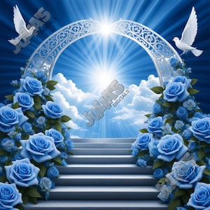 Heavenly Ascent PNG: Celestial Gateway Digital Art (digital Download ...