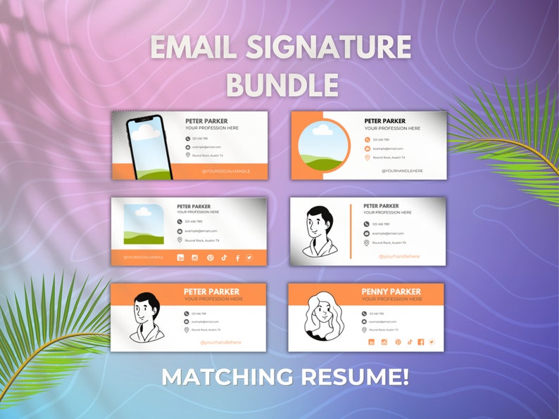 Simple Aesthetic, Email Signature Template, Editable on Canva ...