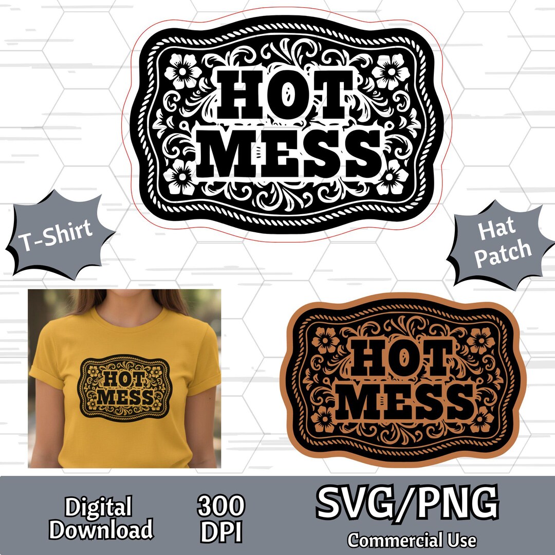 Hot Mess Hat Patch, Clip Art, Personalized Gifts, SVG, Png, Vector ...