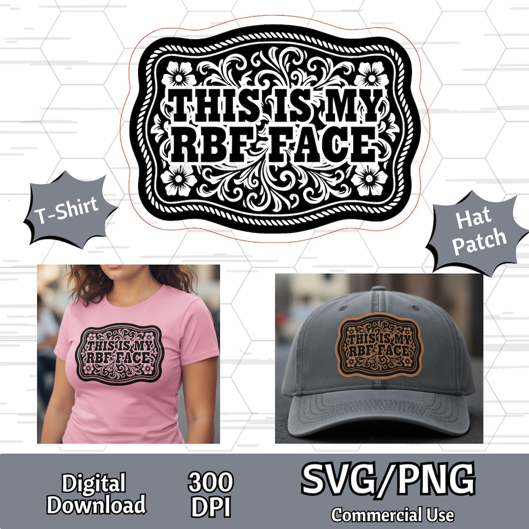 RBF Face Buckle Hat Patch, Clip Art, Personalized Gifts, SVG, Png ...