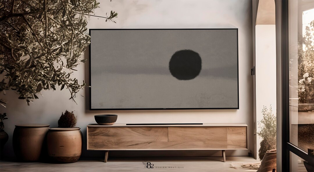 Minimalist Frame TV Art Set | Japandi Frame TV Art | Muted Tonal Frame ...