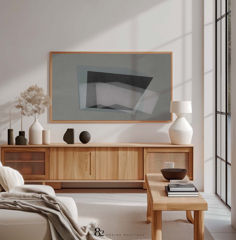 Midcentury Modern Samsung Frame TV Art | Abstract Modern Frame TV Art ...